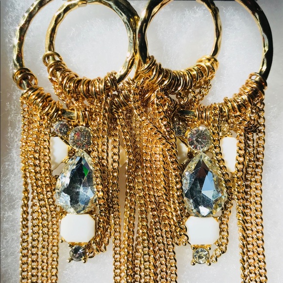 bebe | Jewelry | Bebe Gold Chain Dangle Drop Statement Earrings Nwt ...